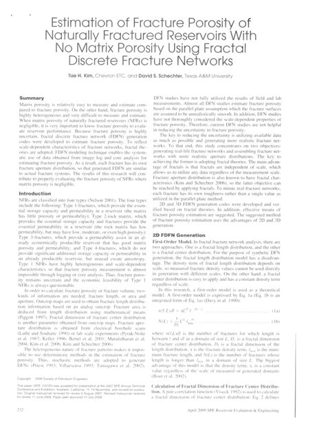 Pdf Estimation Of Fracture Porosity Of Naturally Fractured Reservoirs