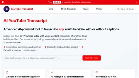 Youtube Transcript Ai Powered Transcription And Summarization For