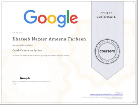 Khateeb Nazeer A On Linkedin Connections Python Programming Certificate Coursera