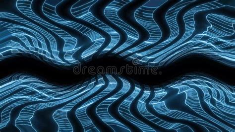 Abstract Digital Waves Blue Neon Glowing Lines Abstract Background Digital Art Cyber