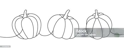 할로윈 호박 호박 세트 한 줄 연속 그리기 가을 할로윈 야채 연속 한 줄 그림입니다 10월에 대한 스톡 벡터 아트 및 기타 이미지 10월 11월 9월 Istock