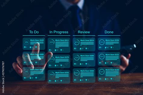 Agile Software Development Or Project Management Using Kanban Or Scrum Methodology Boards On