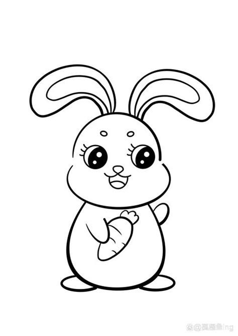 兔子简笔画大全黑白可打印简单（推荐20张） 简笔画图片大全