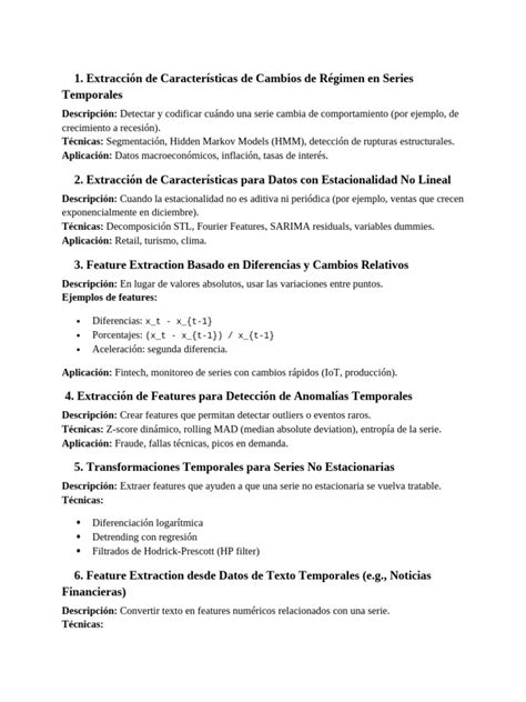 Extracción De Características En Series Temporales Pdf Matemáticas Aplicadas
