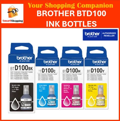 Brother Btd100bk Btd100 100 Ink Bottle Btd100c Btd100m Btd100y Black