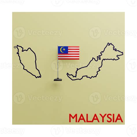 3 D Illustration Of Malaysia Map Icon 46952786 Png