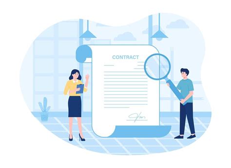 People Read The Contract Agreement Concept Flat Illustration 38826148