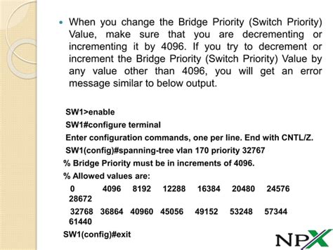 Spanning Tree Bridge Root Priority Value And Extended System Id Pptx Computer Networking