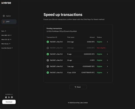 How To Use Xverse Xccelerate To Speed Up Transaction With CPFP Xverse