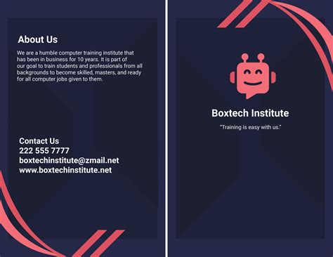 Computer Education Brochure Template Edit Online And Download Example