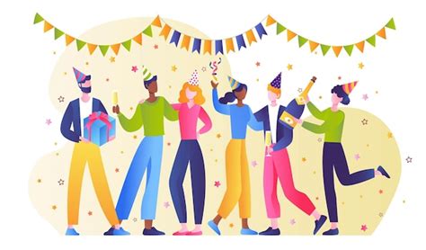 개념을 축하하는 사람들 프리미엄 벡터