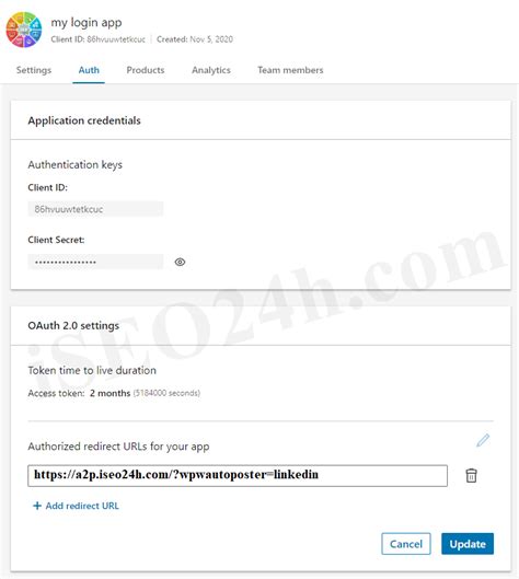 creating a linkedin application iseo24h seo toolkits