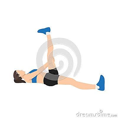 Woman Doing Hamstring Stretch Exercise Vector Illustration Cartoondealer Com