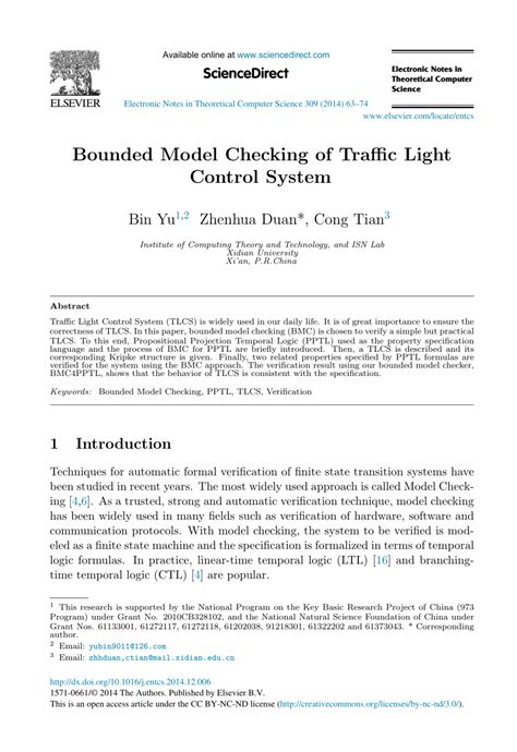 PDF Bounded Model Checking Of Traffic Light Control System