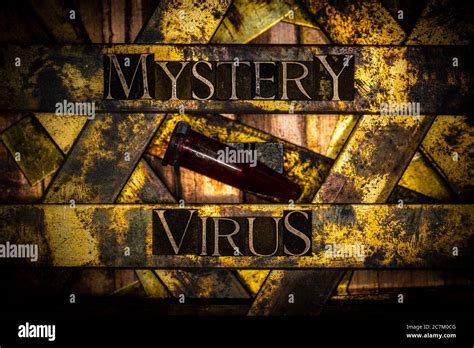 mystery virus text formed with real authentic typeset letters with