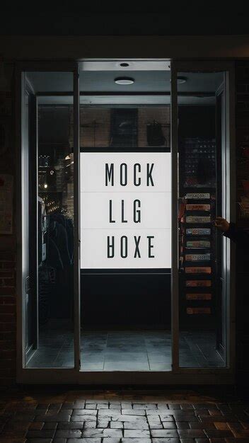 Mock Up Light Box Inside Store Premium Ai Generated Image