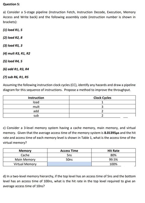 Solved A ﻿consider A 5 Stage Pipeline Instruction Fetch