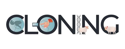 Free Vector Cloning Genetics Composition With Flat Text And Icons Of