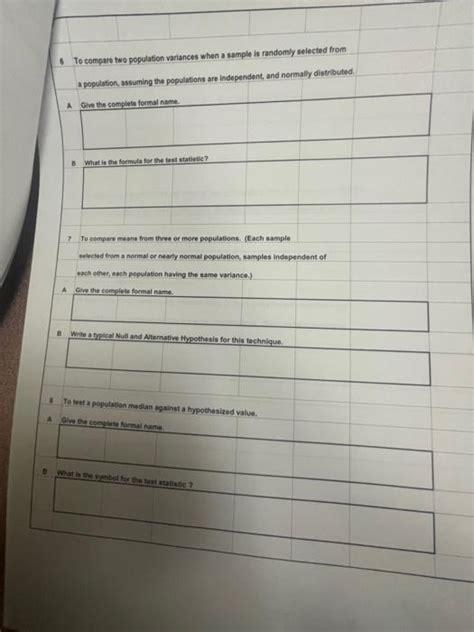Solved 6 To Compare Two Population Variances When A Sample
