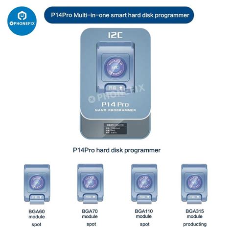 I2C P14 Pro BGA110 70 60 Nand Programmer For IPhone 6S 14PM One Click DFU Purple Screen Nand