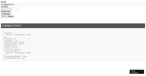 Formik React Places Autocomplete Codesandbox