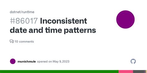 Inconsistent Date And Time Patterns · Issue 86017 · Dotnetruntime