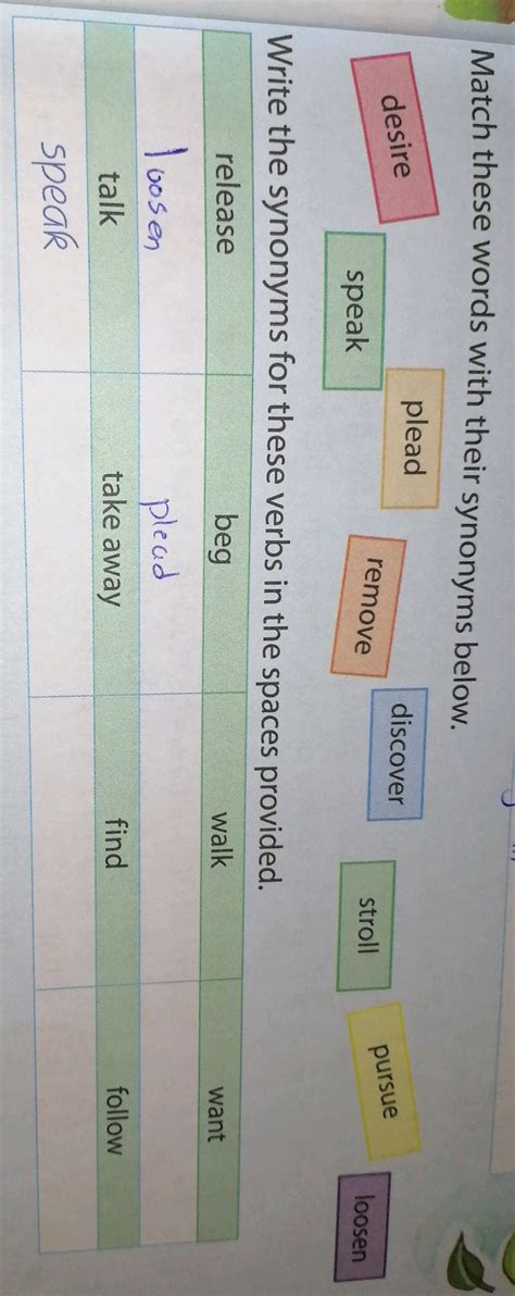 Match These Words With Their Synonyms Below Studyx