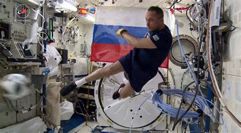 Fifa World Cup 2018 Whoa Russian Cosmonauts Flaunt Football Skills In