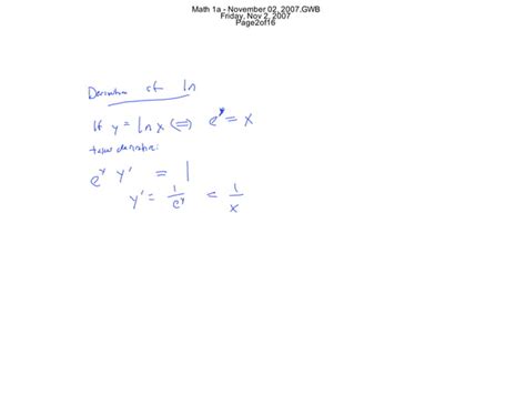 Lesson 17 Derivatives Of Logarithmic And Exponential Functions Ppt