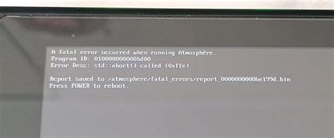 Fatal Error When Running Atmosphere R Switchpirates