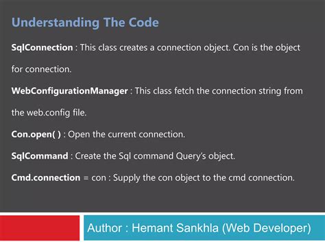 Database Connectivity To Sql Server Asp Net