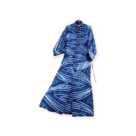 Indigo Dyed Dress Handcrafted Cotton Suigenkyo Online Store