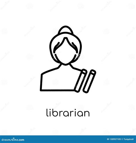 Librarian Icon Trendy Modern Flat Linear Vector Librarian Icon Stock