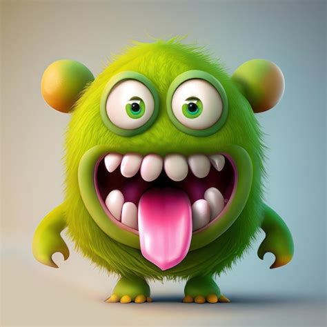 Premium Ai Image A Cute Monster With A Long Tongue Ai Generated