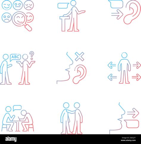 Effective communication gradient linear vector icons set Stock Vector Image & Art - Alamy