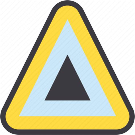 Yield Triangle Traffic Sign Road Risk Signaling Icon Download
