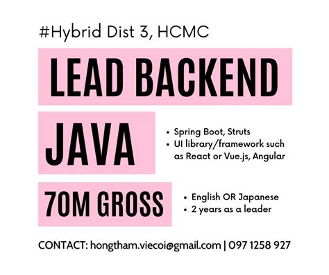 English Japanese Leader Spring Java React Vue Angular Thắm Phạm