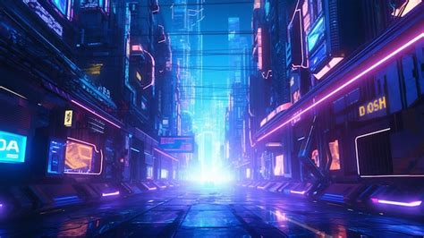Premium Photo Neon Electric Vibe 3d Illustration Gaming Tunnel Future