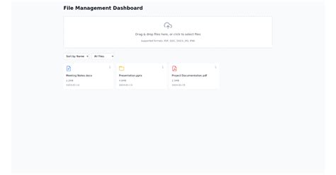 File Dashboard Free React Tailwind Component