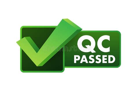 Qc Passed Pass Quality Sign Label Vector Stock Illustration Stock