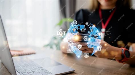 Premium Photo Iot Virtual Screen Interface Internet Of Things Or Iot Technology Concept With Premium Photo Iot Virtual Screen Interface Internet Of Things Or Iot Technology Concept With