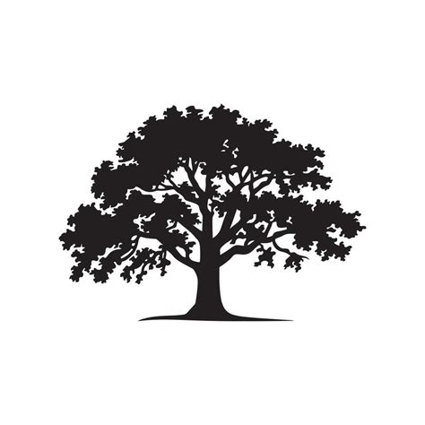 A Black And White Silhouette Of A Tree 51081278 Vector Art At Vecteezy