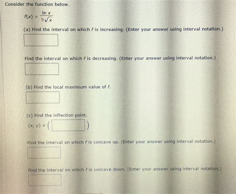 Solved Consider The Function Below F X Ln X 5 Square