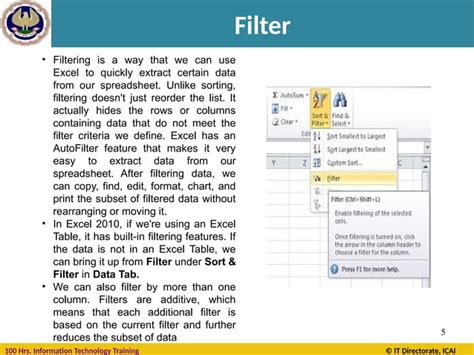 Basics Of Microsoft Excel 2010 Chapter 4 Ppt