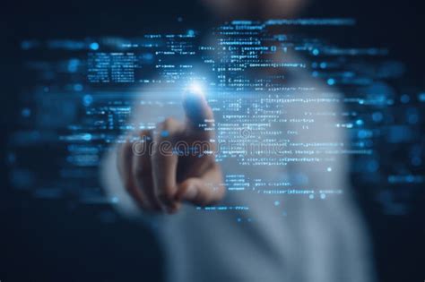 Interactive Coding Interface Demonstrating Advanced Technology And Programming Concepts Stock
