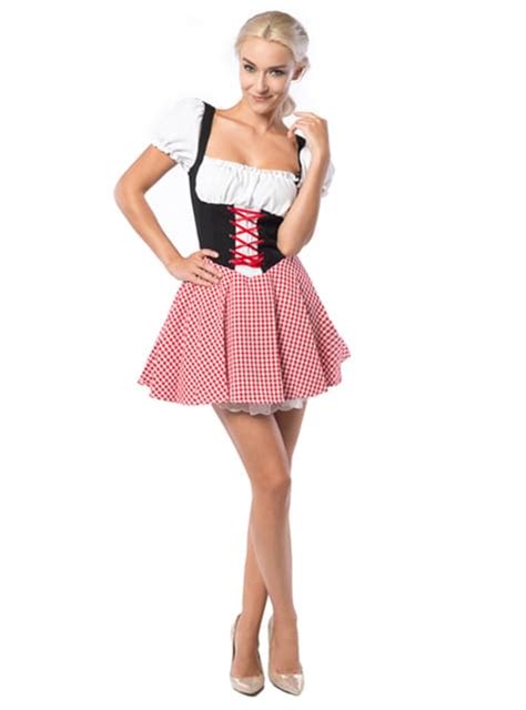 Womens Black And Red Bavarian Dress Express Delivery Funidelia