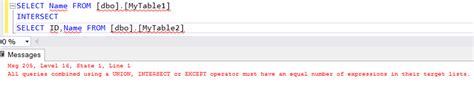 Intersect Operator In Sql Servertsql Database Tutorials