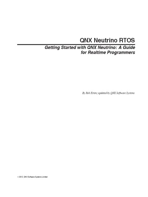 Qnx Getting Started Pdf Thread Computing Message Passing