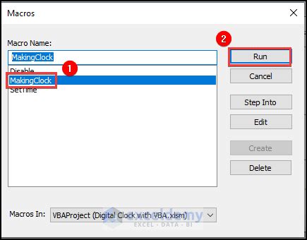 How To Use VBA Code For Making A Digital Clock In Excel 2 Steps