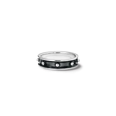 Decimus Ring Silver Black Enamel Cassandra Goad
